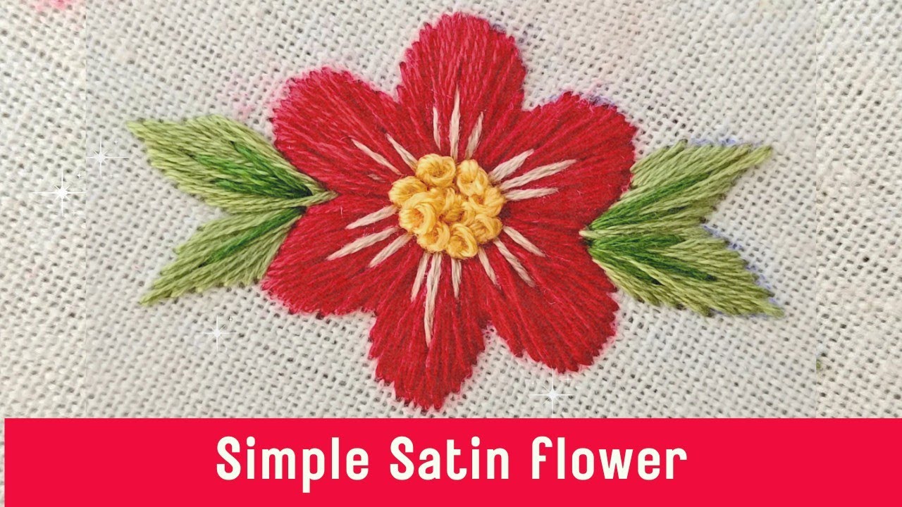 Simple Flower🏵️ |Satin stitch flower #Handembroidery # ...