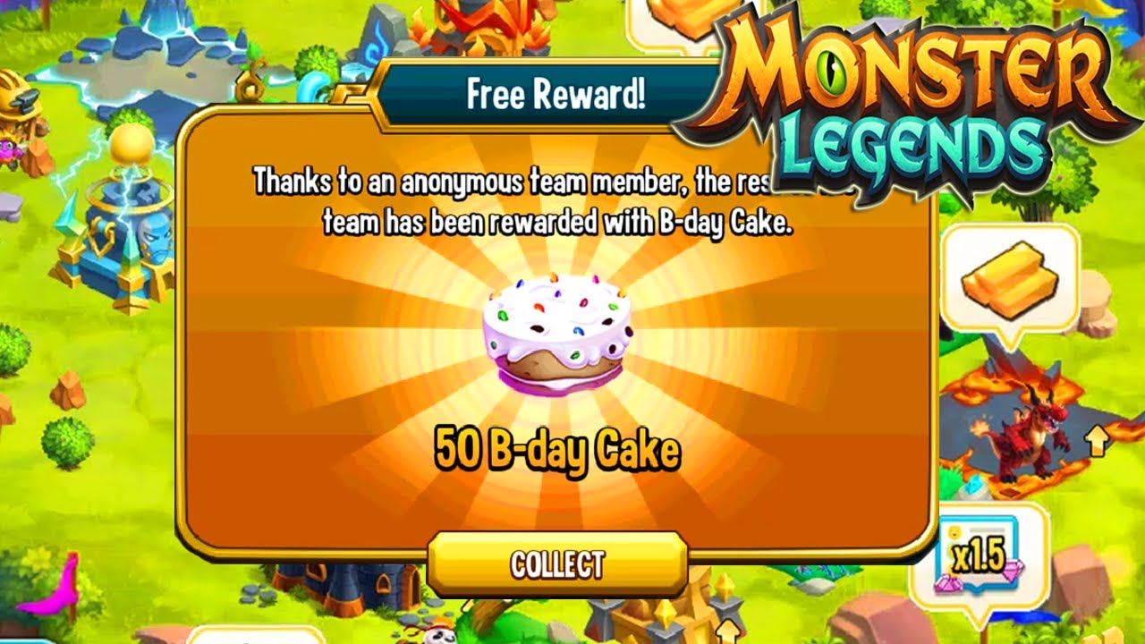 Monster Legends ALL REWARDS BIRTHDAY - Decennial Island 10 Gems ...