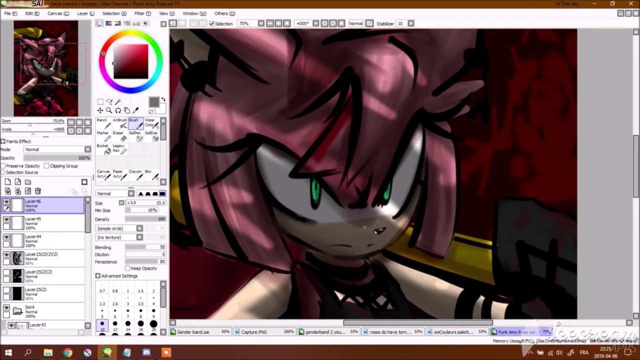 Time-Lapse Digital Painting - Sonic Character - Punk Amy - YouTube