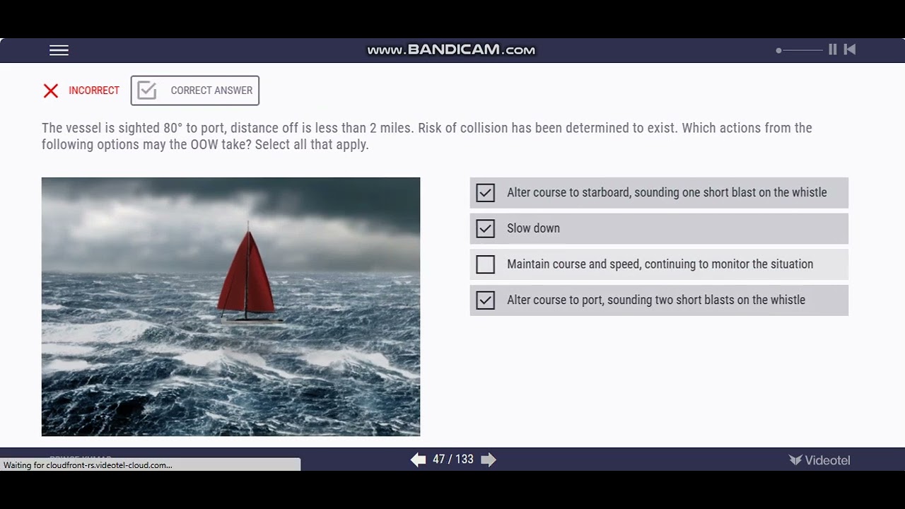 Videotel Answer code 1327 ColRegs&IALA Buoyage Training Course PART 1 ...
