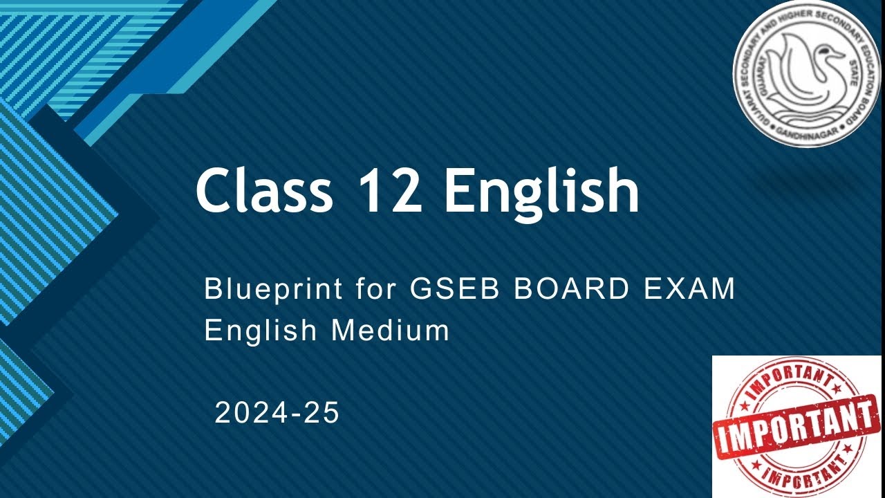 class 12 ENGLISH FL BLUEPRINT GSEB BOARD 2025 - YouTube
