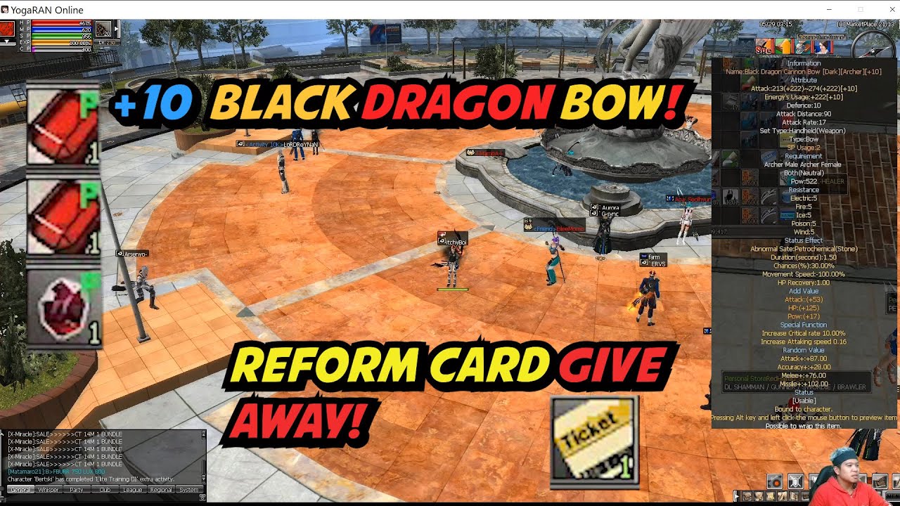 Yoga Ran Online Easy +10 Black Dragon Bow! + Reform Card GIVEAWAY ...