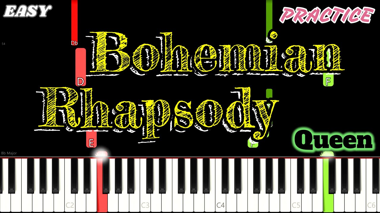 Bohemian Rhapsody (Lyrics) By Queen | Easy Piano Song Tutorial - YouTube