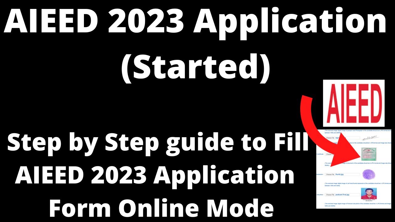 AIEED 2023 Application (Started) - How to Fill AIEED 2023 Application ...