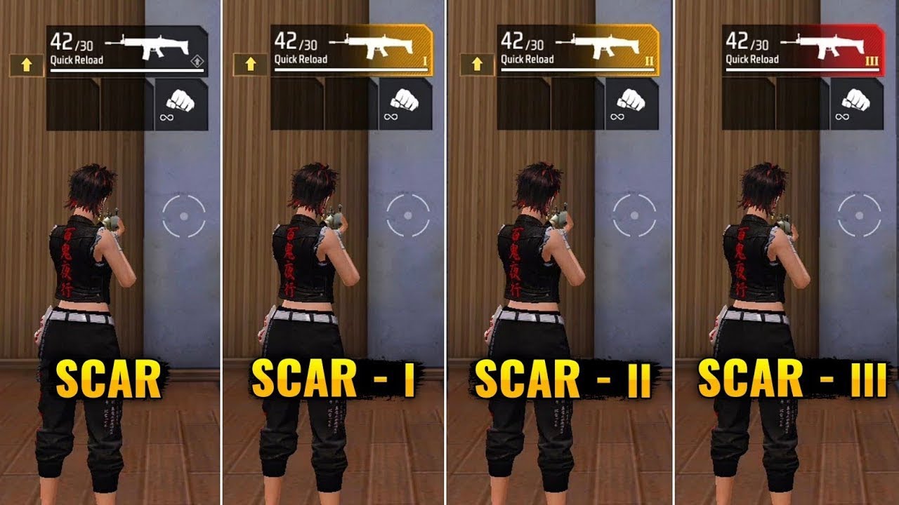 Freefire Scar All Upgraded Level Guns Testing | Lootera_04 - YouTube