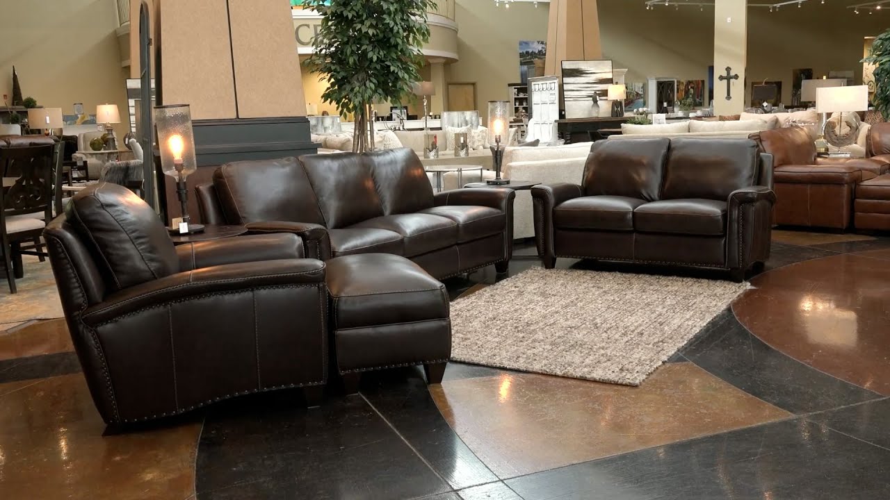 Simon Li Furniture Stampede Coffee Leather Group - YouTube