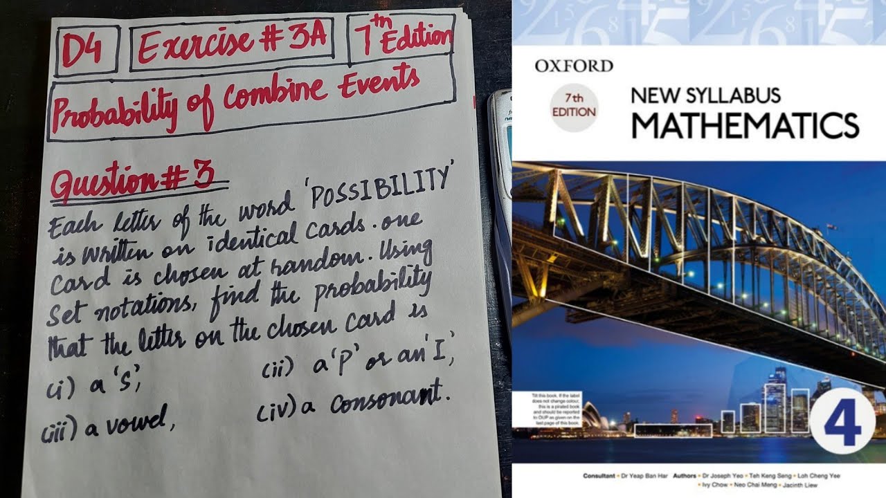 Mathematics Book 4 (D4) | 7th Edition | Exercise # 3 A | Q # 3 | Ifra ...