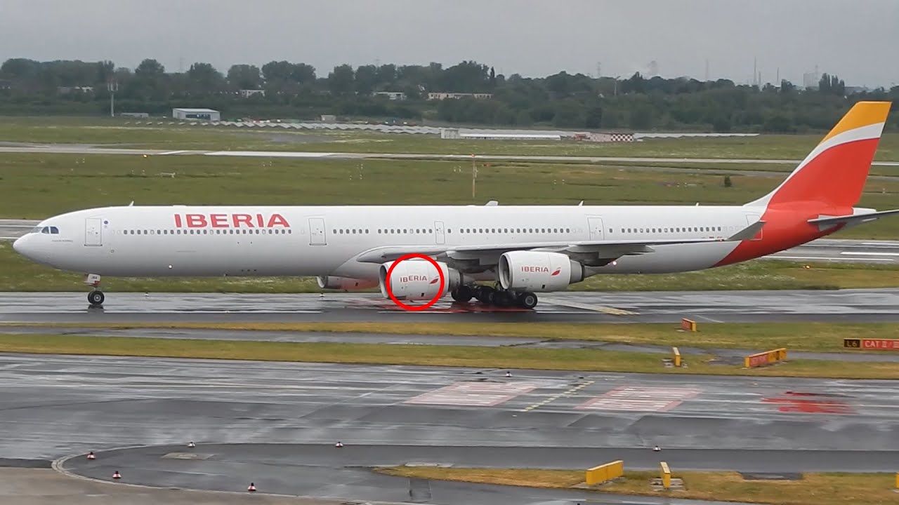Iberia Airbus A340 600 Landing At D sseldorf International Airport HD iberia-airbus-a340-600-landing-at-d-sseldorf-international-airport-hd