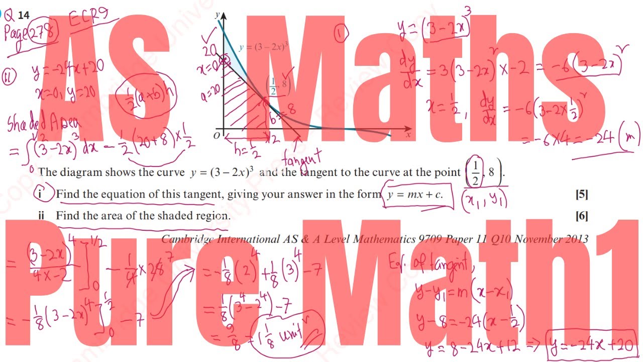 Cambridge, AS Math's, Pure Math 1, Page 278, Q14 - YouTube