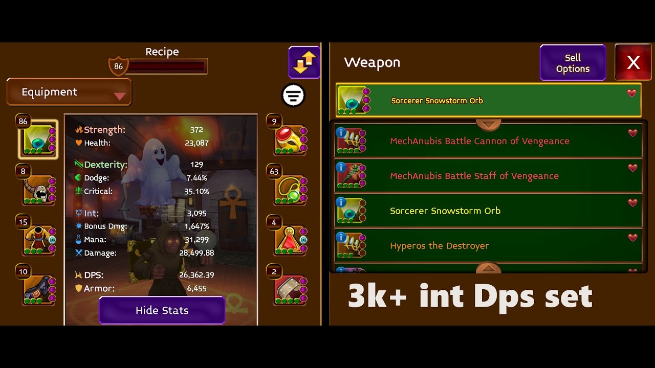 Arcane Legends - My full DPS set and Stats | Snow Orb + Star Beast Set ...