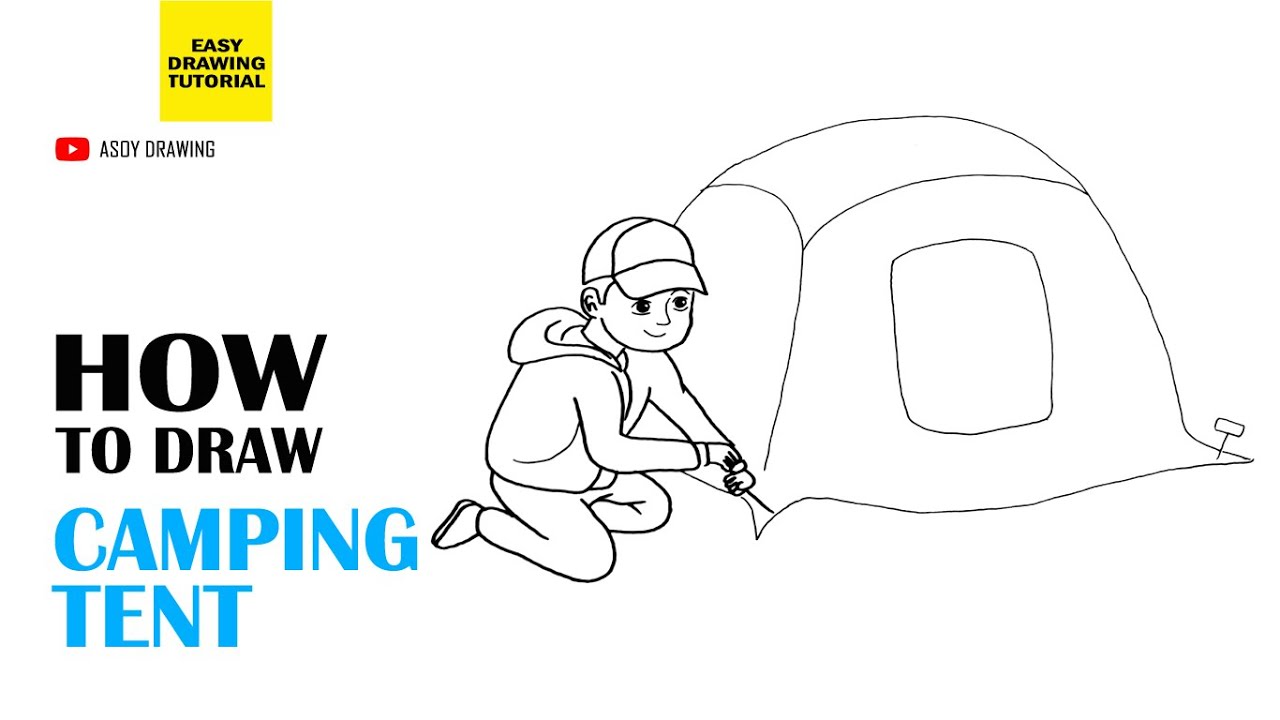 How To Draw A Camping Tent Easy