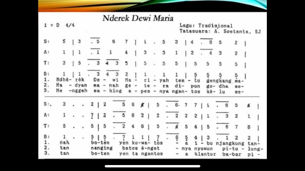 Nderek Dewi Maria - notasi Alto - YouTube