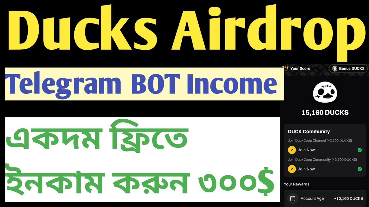 DUCKS Airdrop | Supported By TON Blockchain | Telegram Project | 300$ Profit Challenge - YouTube