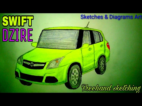 Lets Draw Swift Dzire || Cars Drawing || Sketches & Diagrams Art ...