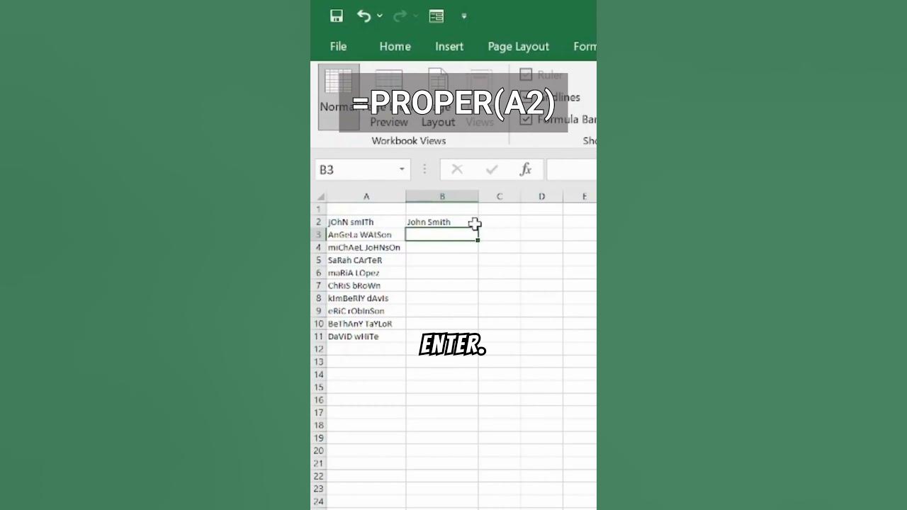 Fixing Messy Names In Excel In Seconds - YouTube