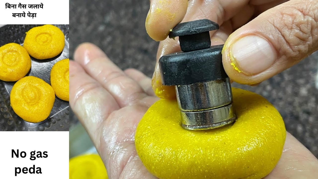 Zero cooking peda recipe-Roasted chana peda recipe-Yellow peda recipe ...