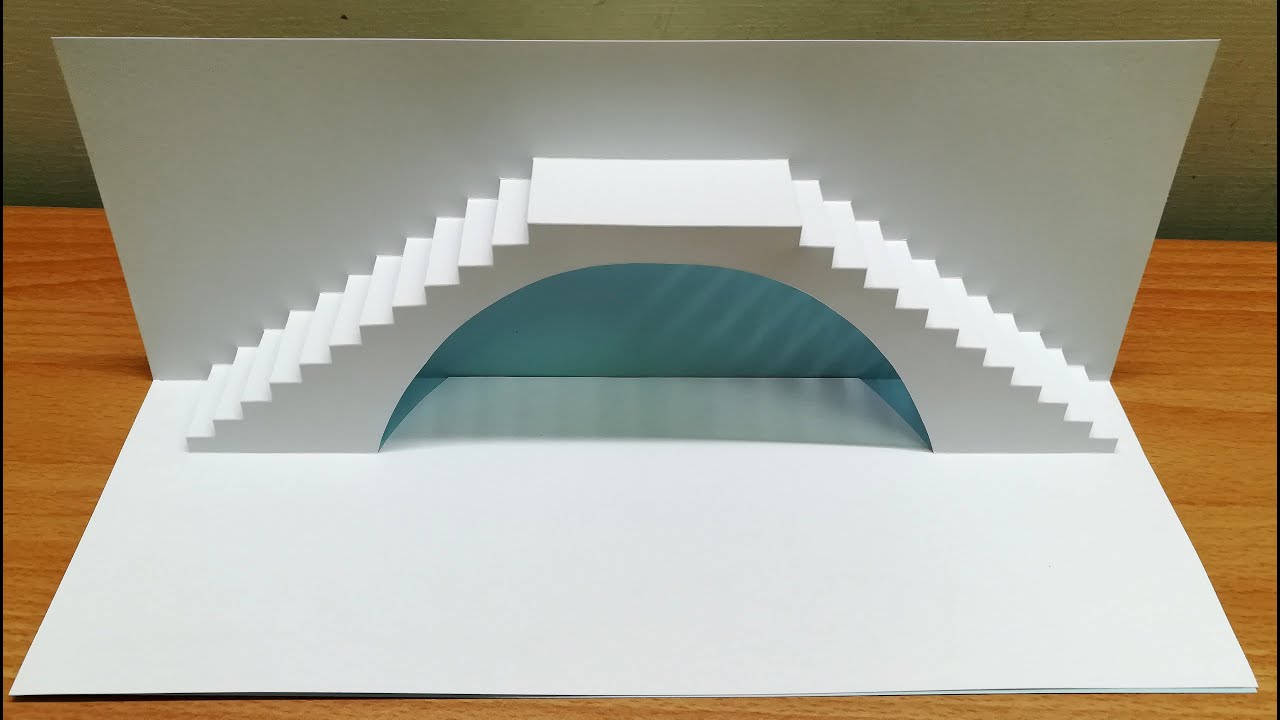 3d staircase card｜staircase pop up card｜paper art｜kirigami｜origami ...