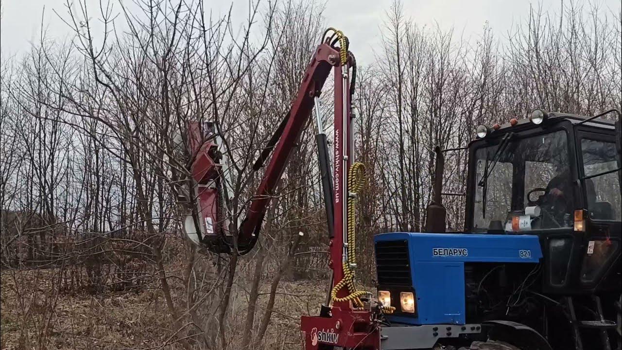 Навесной обрезчик деревьев. Кусторез. Фреза для веток. - YouTube