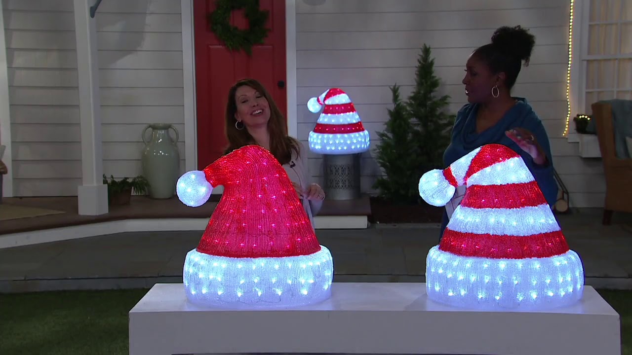 Kringle Express Oversized Outdoor Illuminated Santa Hat on QVC - YouTube
