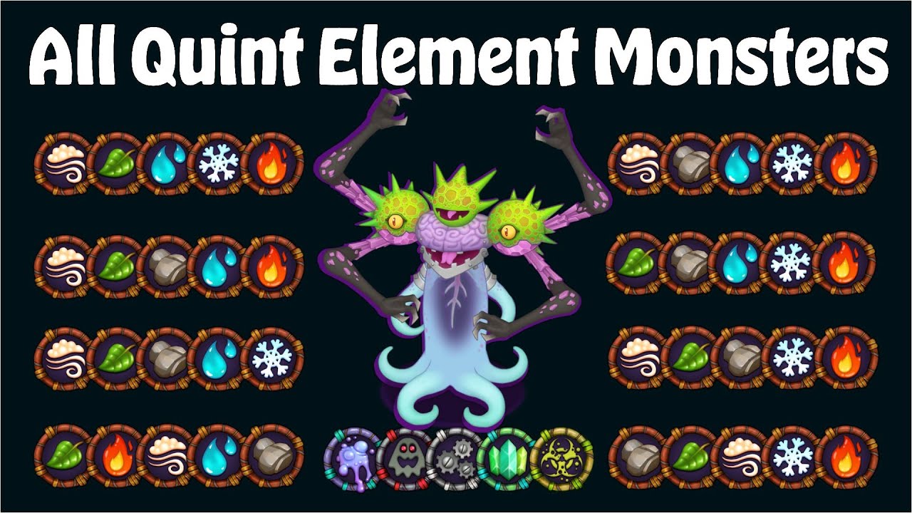 All Quint-Element Monsters - All Common / Rare / Epic | My Singing ...
