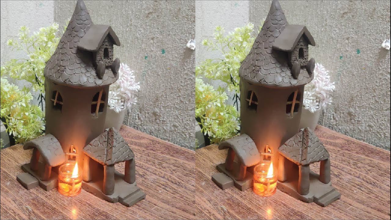 How to make a Clay Home | Ishal Clay | bird clay house | tuni chidiya ...
