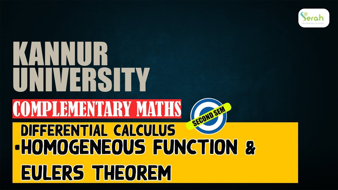 DIFFERENTIAL CALCULUS | SECOND SEM |COMPLEMENTARY MATHS|KANNUR UNIVERSITY|UNISERAH - YouTube
