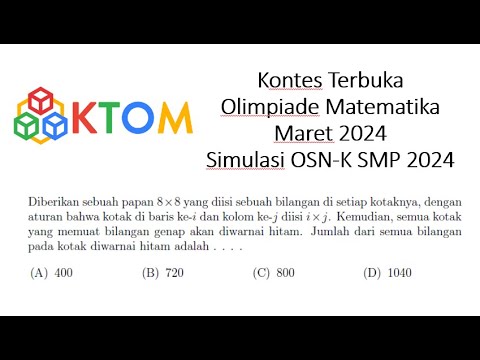 Soal 22 KTOM Maret 2024 - Simulasi OSN-K SMP 2024 - YouTube