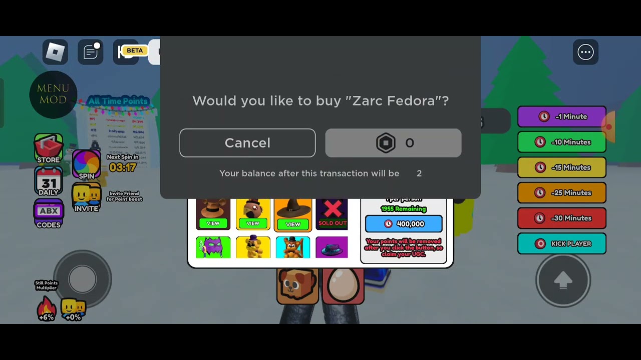 Getting "Zarc Fedora" in UGC DONT MOVE | Roblox - YouTube