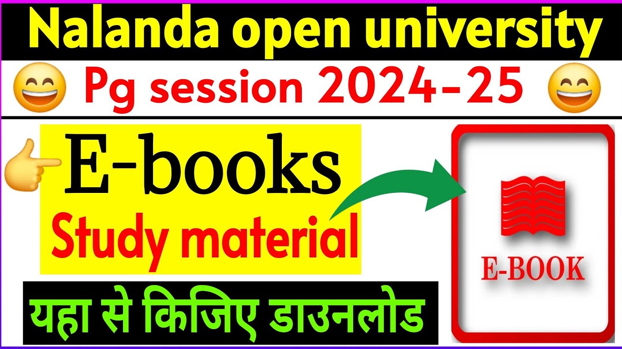 Nalanda open university Pg study material 2024 - YouTube