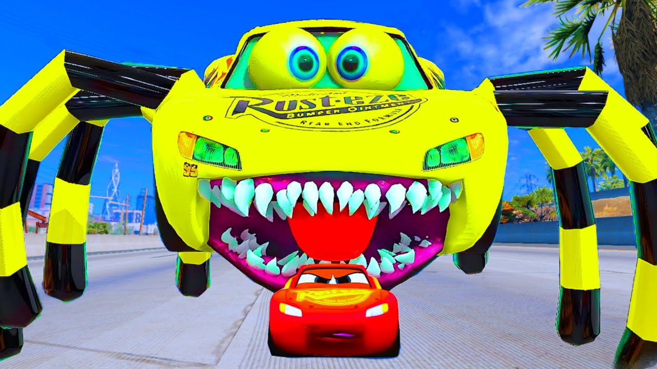 Epic Escape From Yellow Spider McQueen The Lightning McQueen VS McQueen ...