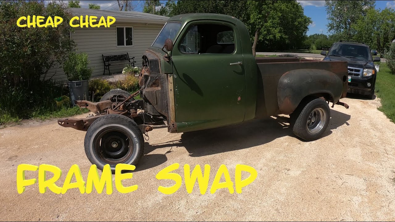1952 Studebaker, Dodge Dakota Frame Swap. Stripping The Dakota to Bare ...