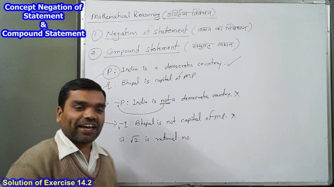 Mathematical Reasoning - Negation of a statement & compound statement ...