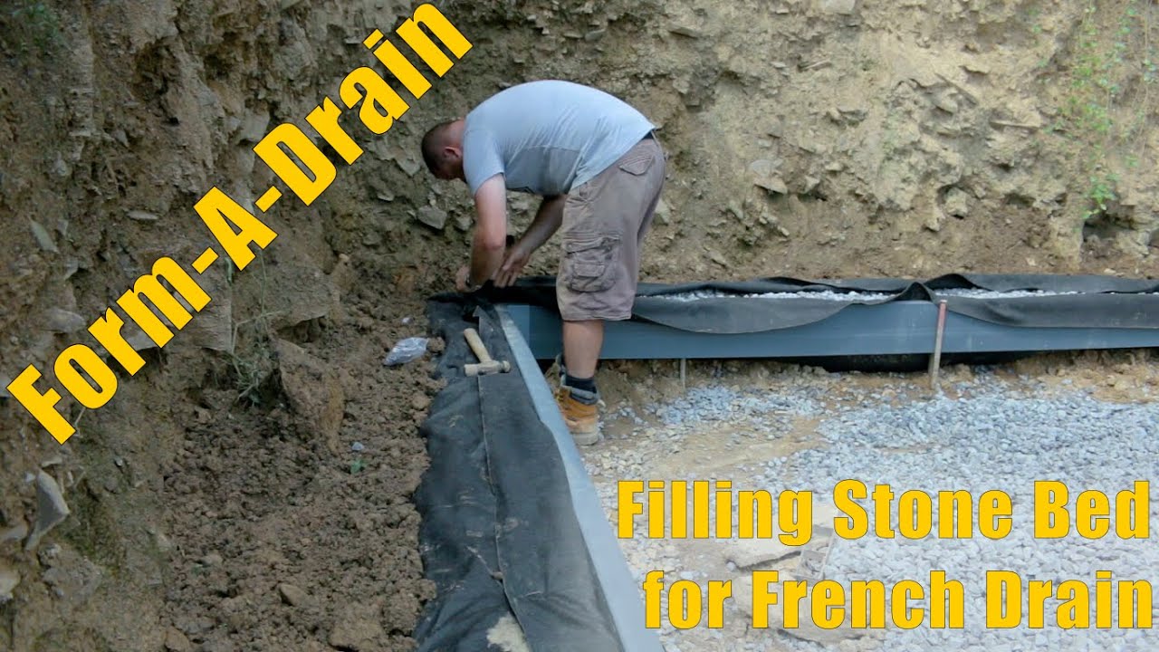 Garage Build #5 - French Drain using Form-A-Drain - YouTube