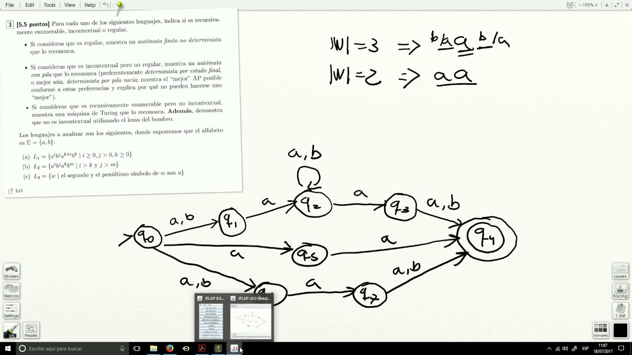 FLI - Examen Junio 2017 - Problema 3c - Autómata Finito No Determinista ...
