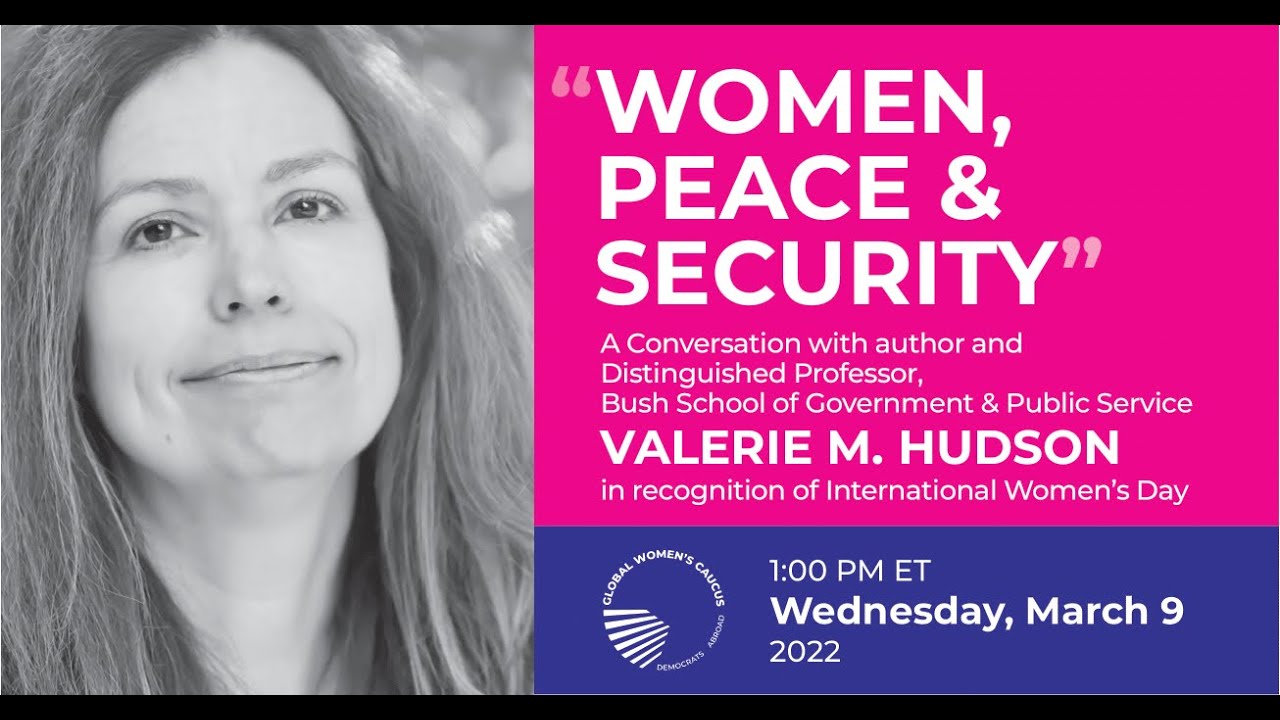 Women, Peace and Security - A Conversation with Valerie Hudson - YouTube