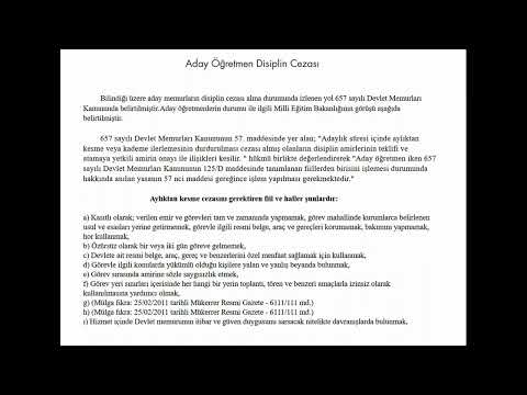 Aday Öğretmen Disiplin Cezası Detayları