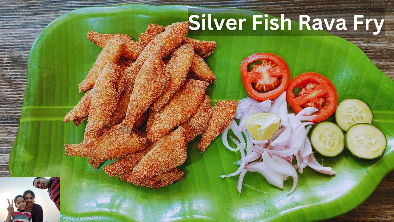 How to make Silver Fish Rava Fry | How to clean silver fish step by ...