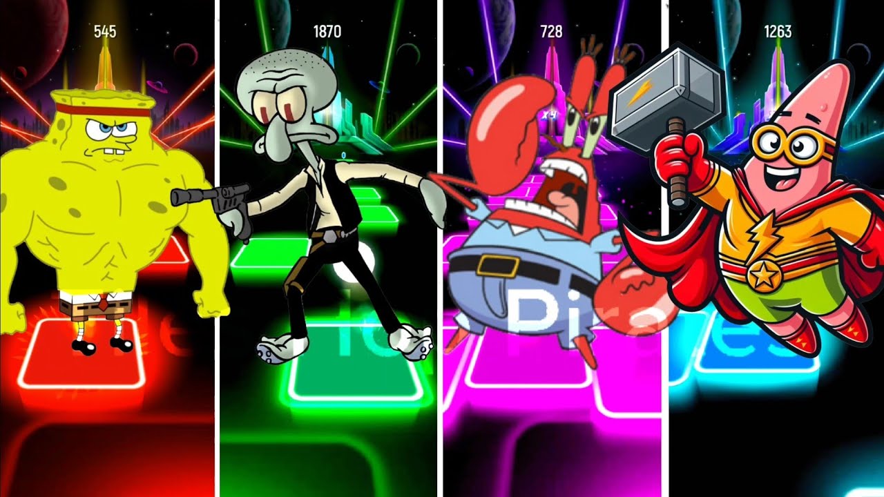 Spongebob 🆚 Squidward 🆚 Mr Crab 🆚 Super Patrick 🎶 Who Is Best? - YouTube