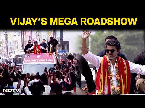 Vijay Roadshow | TVK Vijay's Massive Roadshow Enroute Thoothukudi After Campaign In Tirunelveli