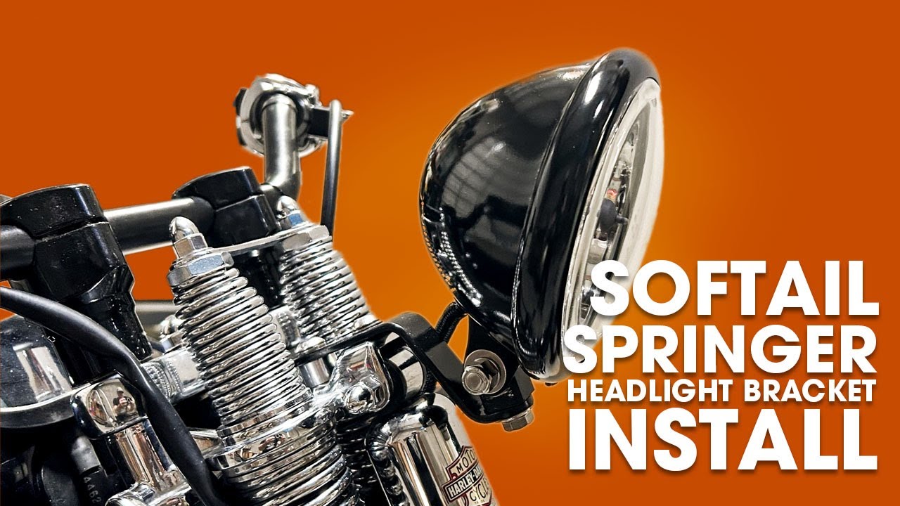 Softail Springer Headlight Bracket Installation - YouTube