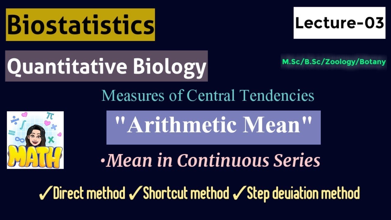 Arithmetic Mean in Continuous Series-Direct,Shortcut and Step deviation/Assume Mean method ...