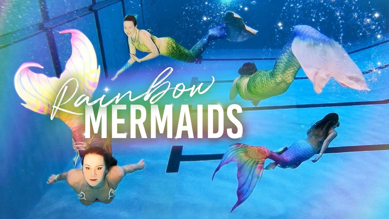 Rainbow Mermaids Swimming // Magictail, Mertailor, FinFolk, and ...