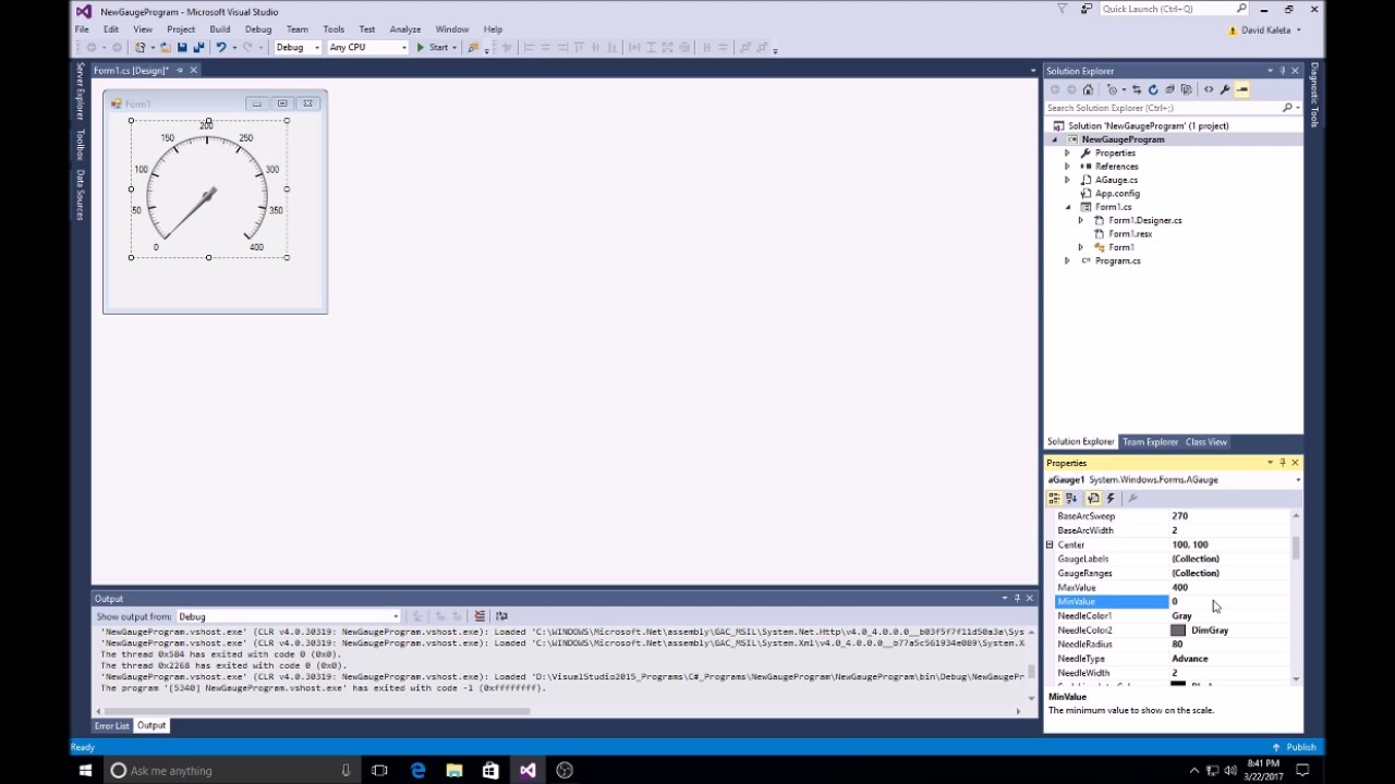 How to create a gauge in Visual Studio 2015 C# - YouTube