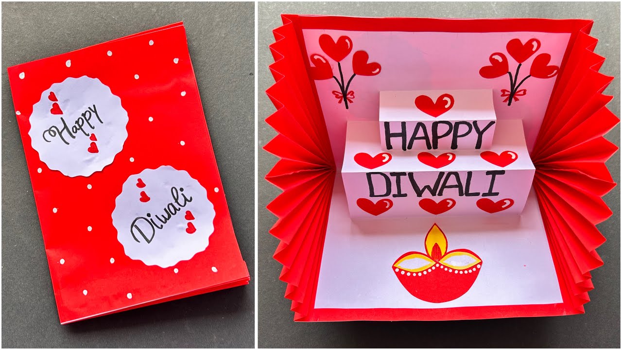 Diwali Pop- Up Card for competition • How to make easy Diwali Card ...