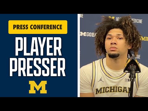 Danny Wolf, Tre Donaldson, Nimari Burnett After Michigan Basketball 76 ...