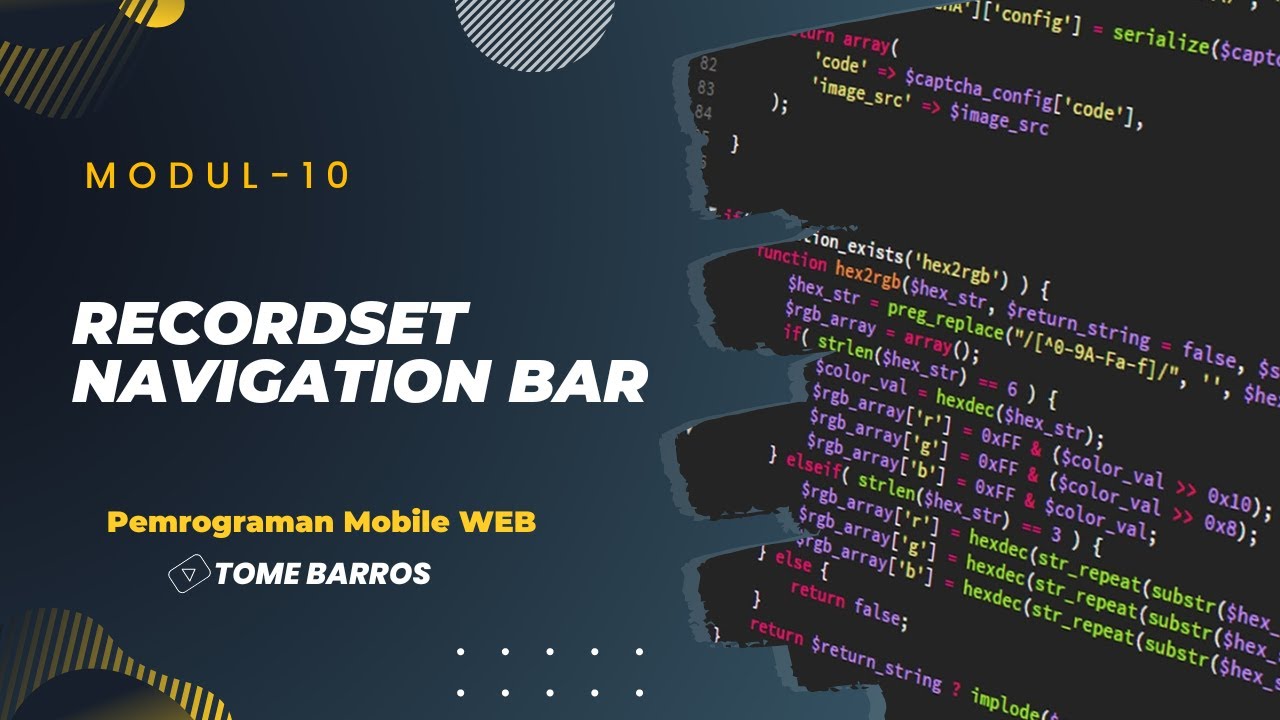 #70. Recordset Navigation Bar - YouTube
