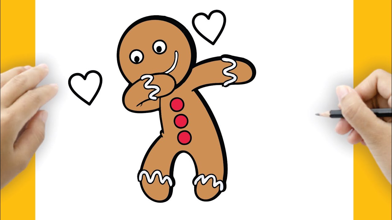 FUN GINGERBREAD MAN HOW TO DRAW AND COLORING TUTORIAL FOR BEGINNERS ...