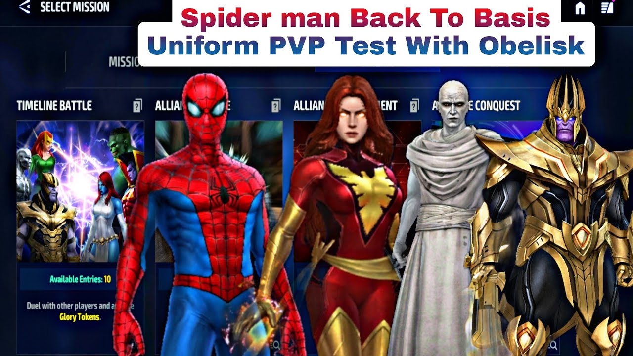 Spider man Back To Basis Uniform PVP Test With Obelisk - Marvel Future ...