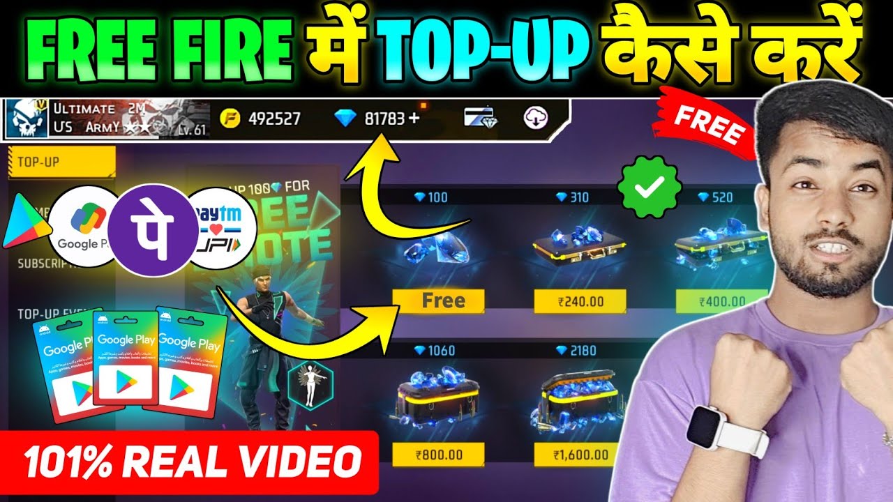 Free Fire Mein Top Up Kaise Karen || How To Top Up Diamonds In Free ...