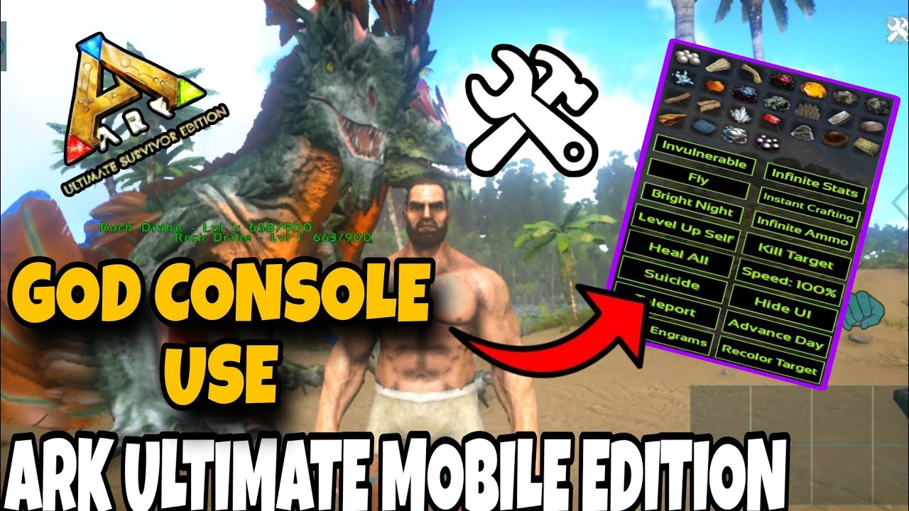 ARK Ultimate Mobile Edition God Console Use //ark mobile revamp// # ...